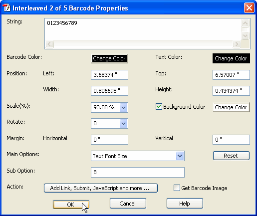 How to Insert a Interleaved 2 of 5 Barcode into PDF Page