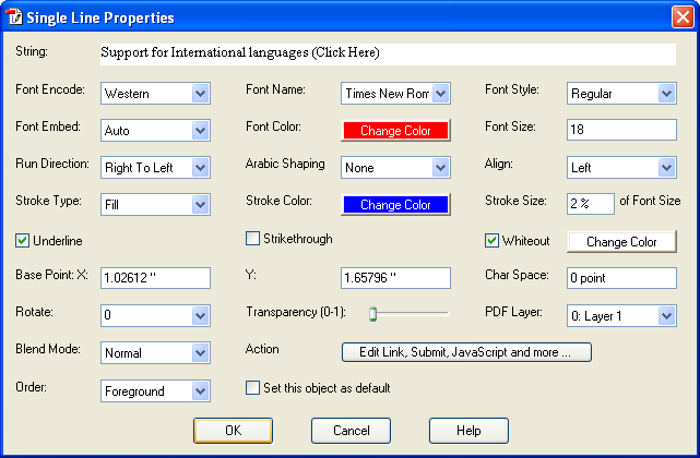 How to Type a Styled Single-Line Text on PDF Document